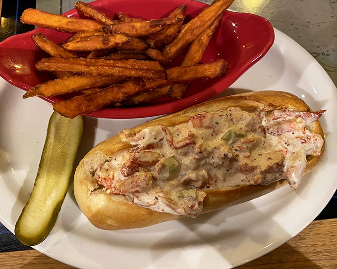 The lobster roll—summer vacation in sandwich form. Sweet chunks of Maine's finest treasure nestled in a perfectly toasted vessel with crispy fries.