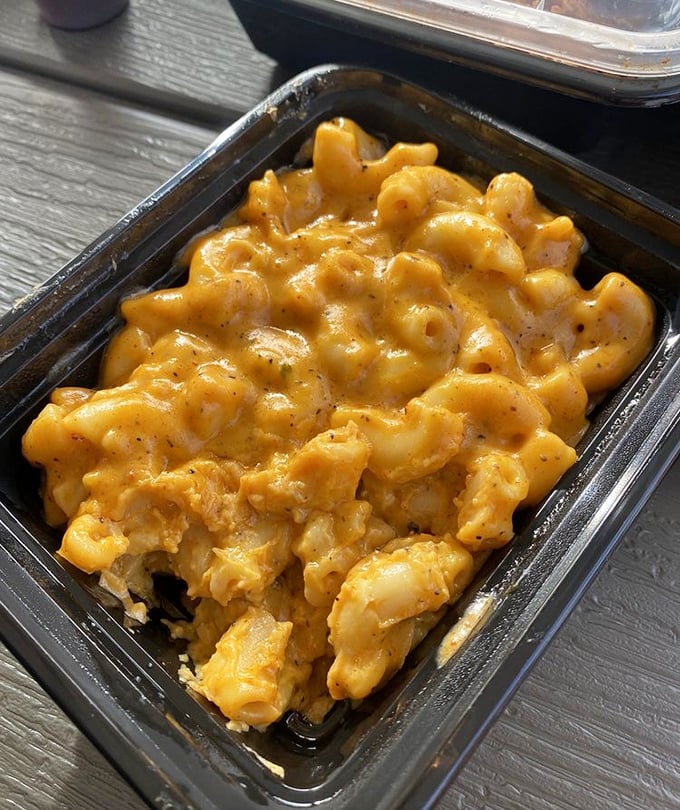 Mac and cheese that doesn't just comfort—it embraces you like that friend who always knows exactly what you need after a long day.