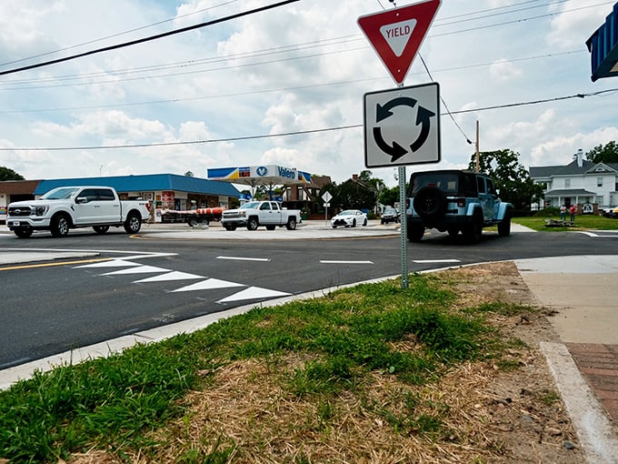 Modern convenience meets small-town living at this neighborhood intersection, where getting gas might include catching up on the latest local news.
