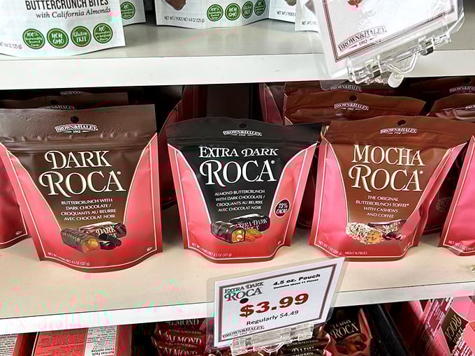 Dark, Extra Dark, and Mocha Roca – the holy trinity of sophisticated indulgence for grown-up candy enthusiasts.