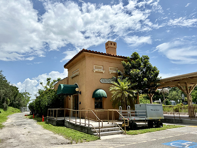 The historic Sebring train station whispers stories of Florida's railroad era, when getting to paradise didn't require navigating TSA checkpoints. 