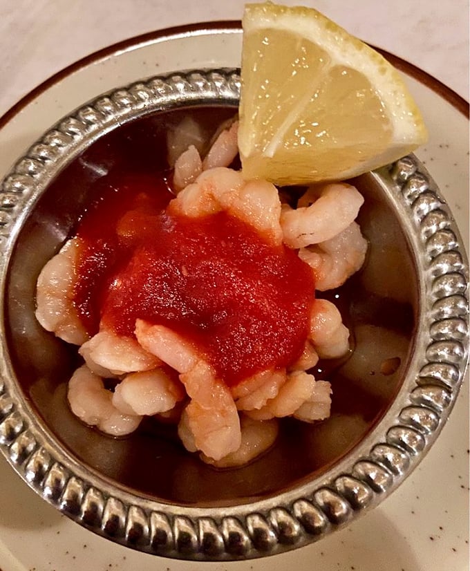 Fresh shrimp cocktail that proves great seafood can be found in the most unexpected landlocked locations.