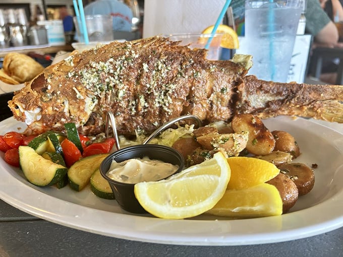 The whole fish and nothing but the fish. This impressive catch, fried to golden perfection, makes you wonder why we ever settled for mere fillets.