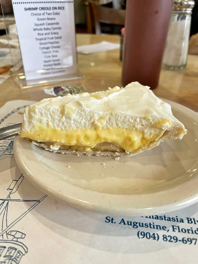 Banana cream pie that doesn't know it's 2023—a slice of timeless, cloud-like happiness that your grandma would approve of.