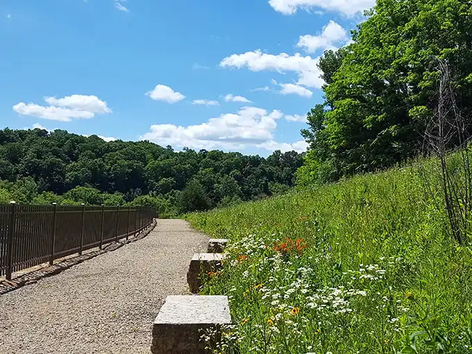 The path less traveled? Not exactly, but with wildflowers like these flanking your journey, you'll hardly mind sharing the trail with fellow waterfall seekers.