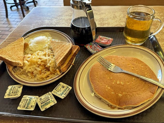 Pancakes and eggs that would make IHOP executives weep with envy—this is what breakfast looks like when it's not trying to be Instagram-famous.
