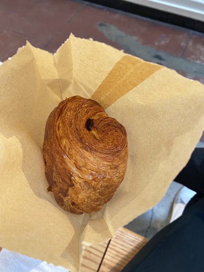 Golden, buttery, and flakier than your uncle's fishing stories – this chocolate croissant means serious business. 