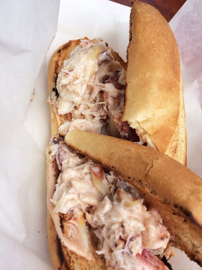 Crab sandwich simplicity that would make Ernest Hemingway proud. Just fresh crab, minimal dressing, perfect bread—nothing more, nothing less.