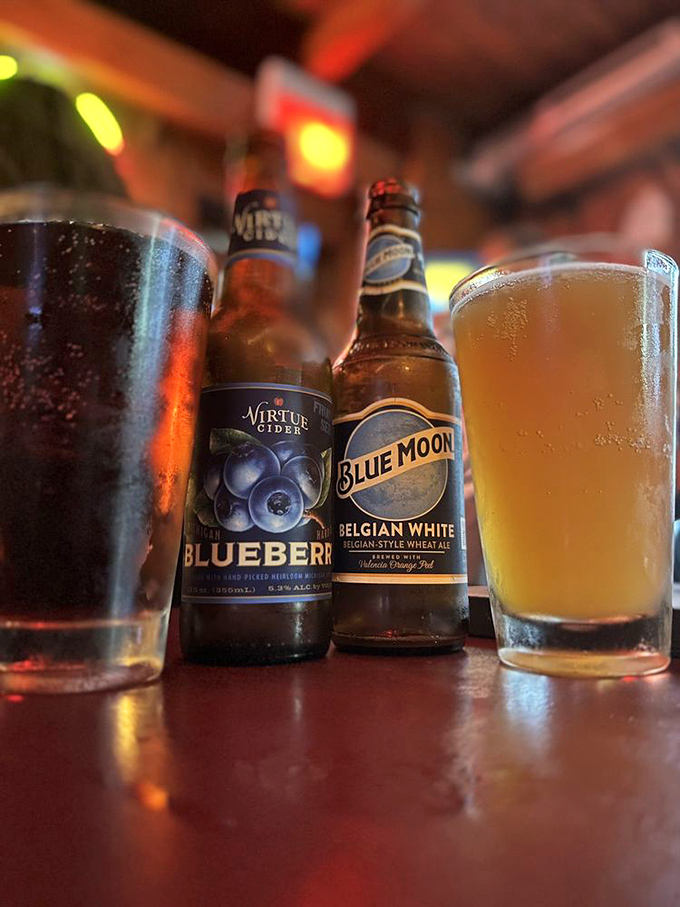 The perfect pizza pairing awaits—from Blue Moon's citrusy notes to Virtue Cider's tart blueberry punch. Beer and pizza: civilization's greatest achievement.
