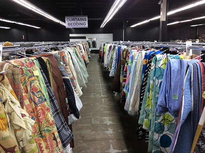 The curtain section: where your grandmother's floral patterns come to find new windows and new admirers.