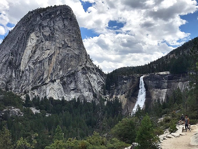 Half Dome photobombing Vernal Falls like a celebrity who can't help stealing the spotlight. Classic Yosemite drama in one frame.