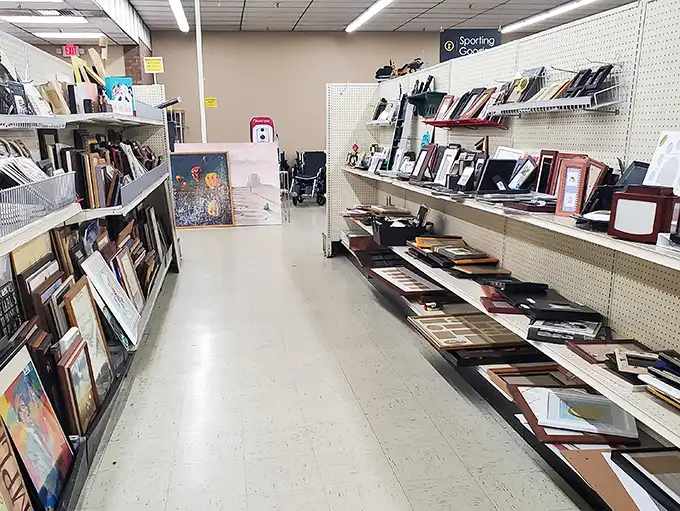The frame section – where someone else's abandoned family portraits and vacation sunsets await new memories to showcase.