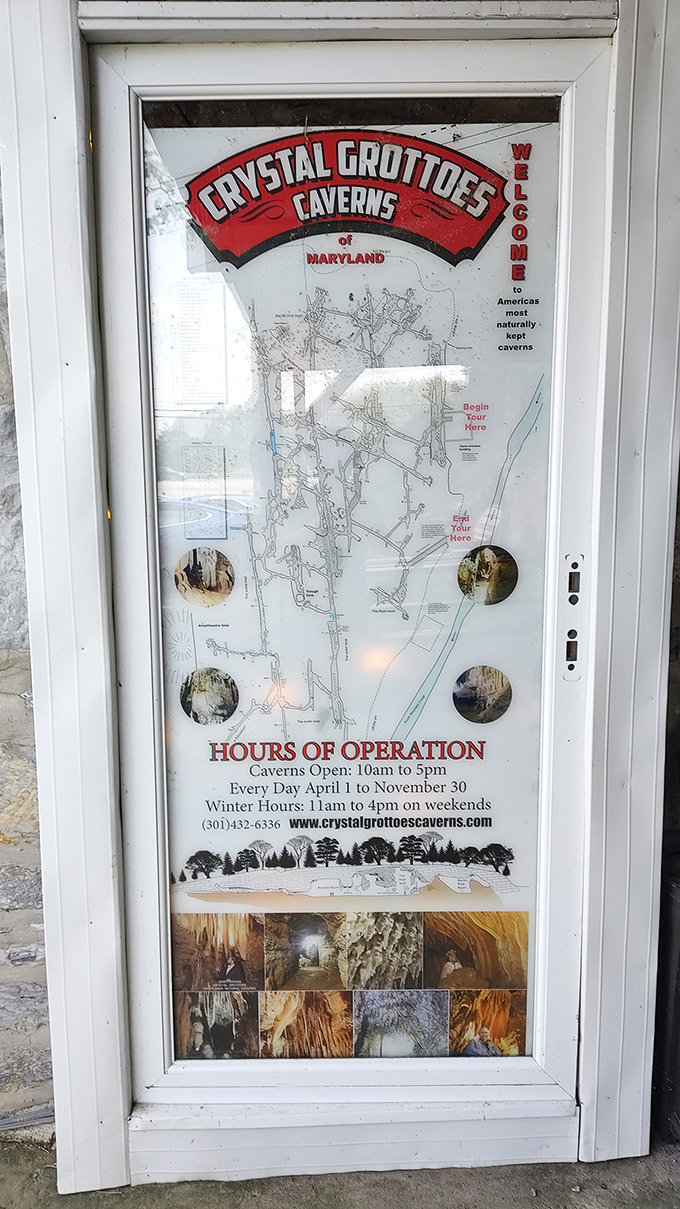 The door that launched a thousand adventures—complete with operating hours and a treasure map of what lies beneath.