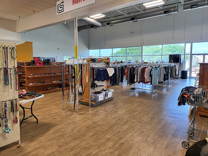 The men's department: where yesterday's business casual becomes today's steal. That shirt might have attended more important meetings than you have.