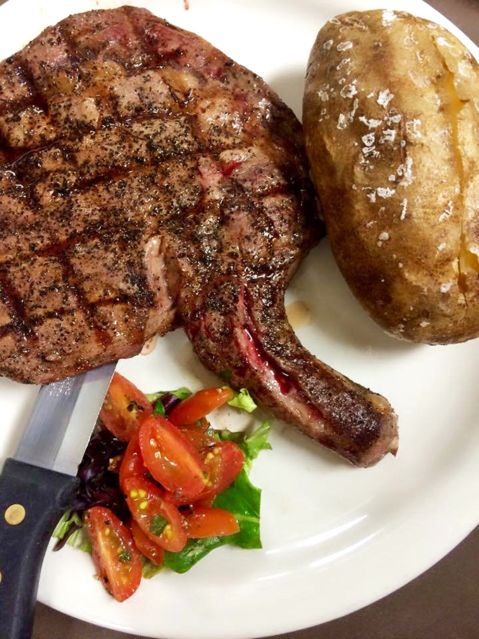 This isn't just any steak—it's the kind that makes you momentarily forget you're a civilized person with table manners and proper dining etiquette.