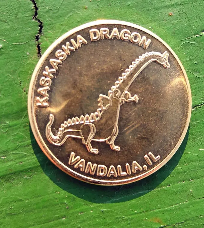 A commemorative token featuring the dragon's likeness – the perfect souvenir for proving to disbelieving friends that yes, there really is a fire-breathing dragon in Illinois.