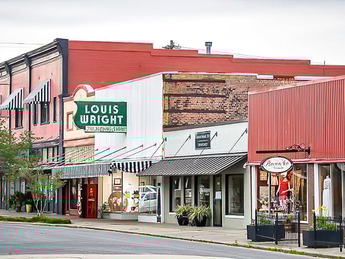 Eunice's historic downtown features distinctive white lampposts that stand like sentinels guarding the town's rich Cajun heritage.