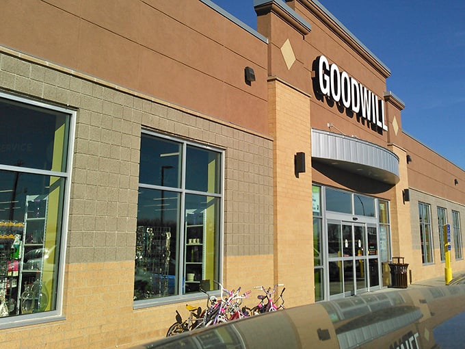 This Rochester Goodwill stands ready to welcome treasure hunters with its clean lines and organized chaos within.