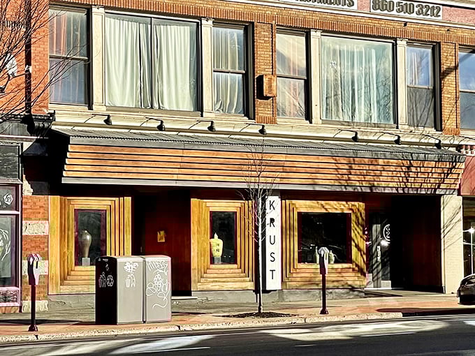 Krust Pizza & Bourbon Bar: Behind that sleek wooden façade lies the perfect marriage of artisanal pizza and carefully curated bourbon.