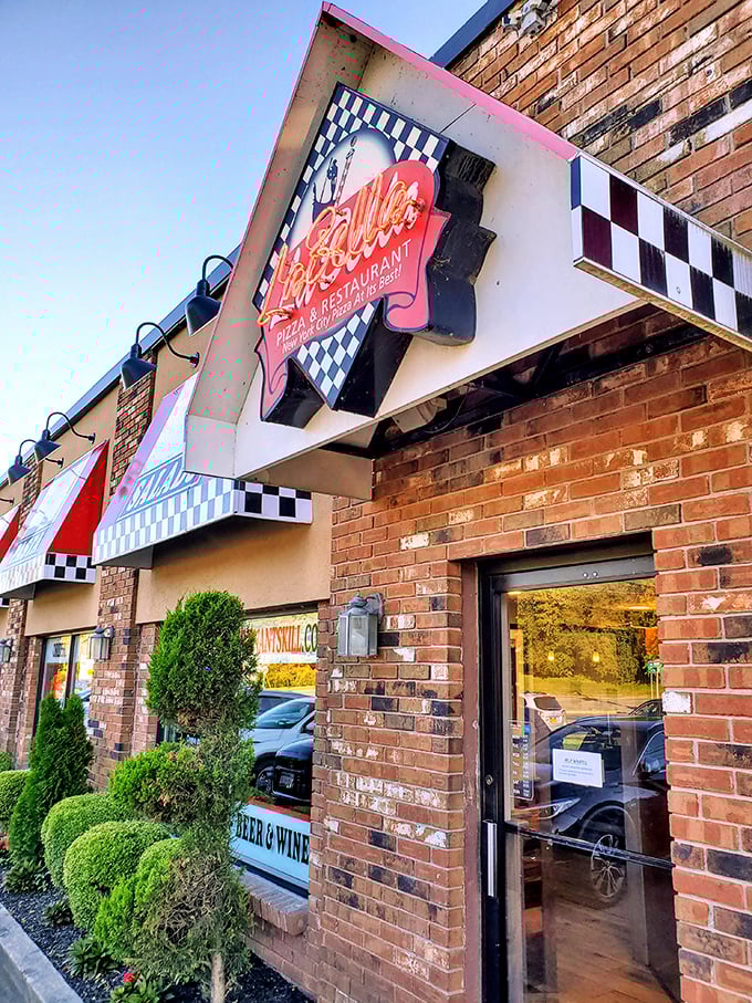 LaBella's checkerboard awning signals classic pizza territory—the kind that makes memories one slice at a time.