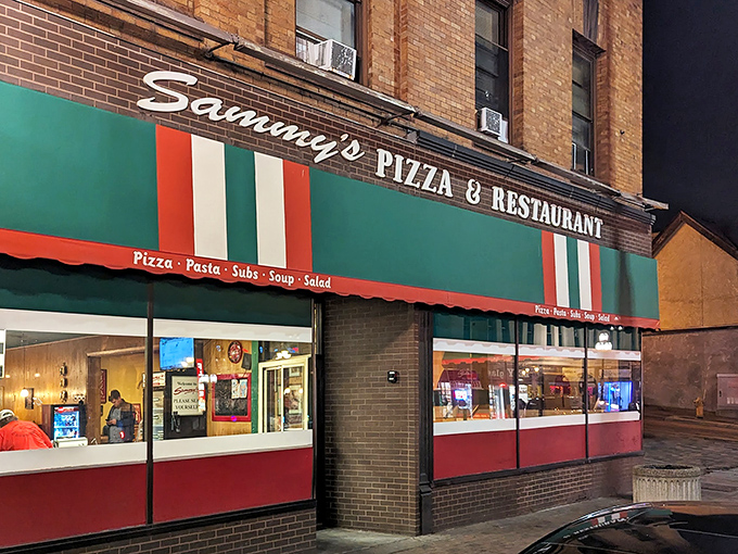 Sammy's Pizza: The classic Italian tricolor awning tells you everything you need to know—tradition matters here, and it tastes delicious.