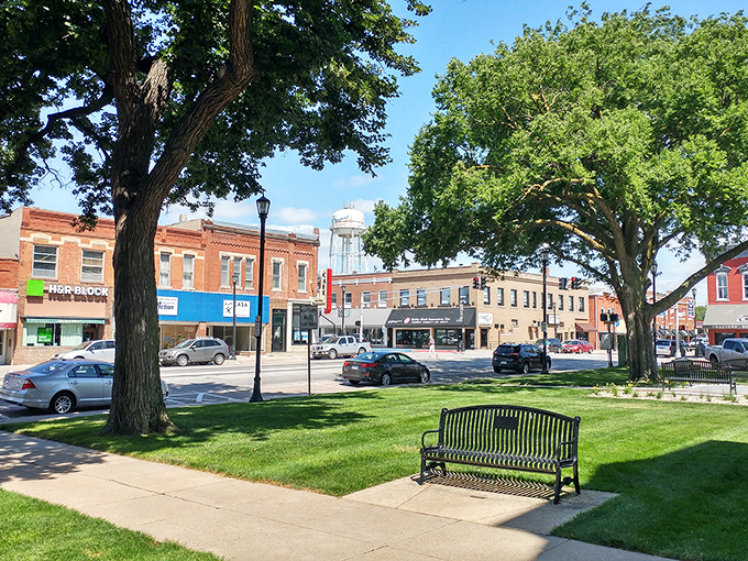 The park bench in Seward invites you to sit a spell and watch the world go by. Small-town living at its finest!