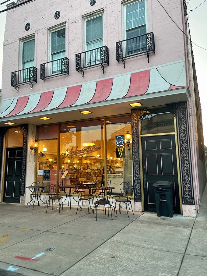Those wrought-iron chairs aren't just for show—they're front-row seats to Cincinnati's most elegant ice cream experience.