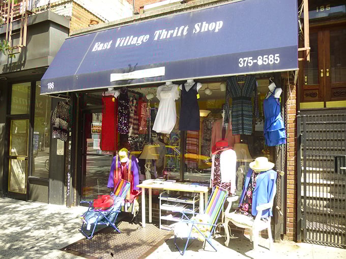 This blue awning marks the spot where fashion from yesterday finds new life today.