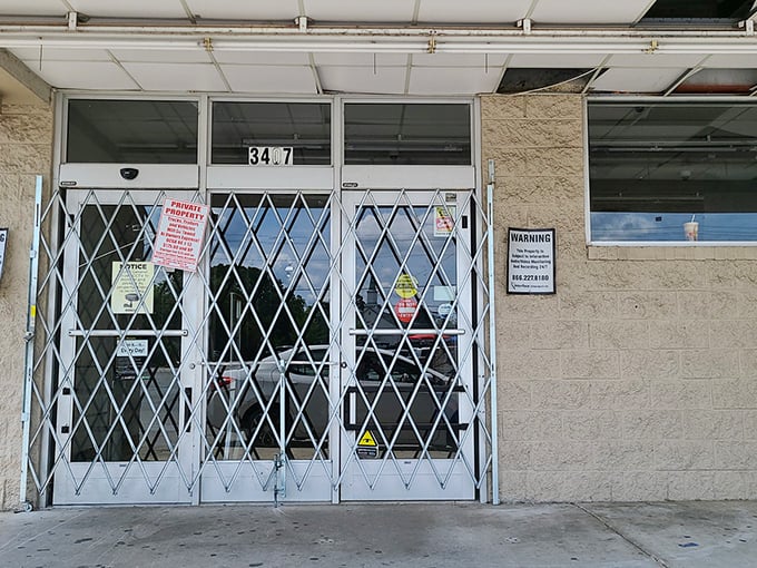Simple on the outside, surprising on the inside. This unassuming entrance guards a warehouse of wonderful possibilities.