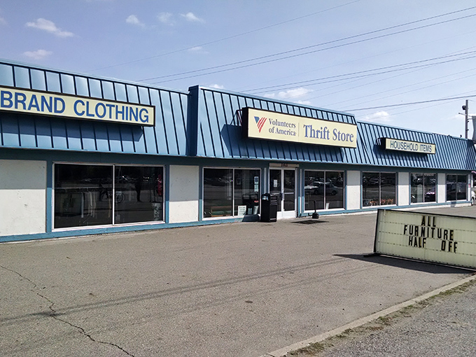 "Brand Clothing" isn't just a sign—it's a promise of name-brand treasures hiding among the racks at prices that won't make you wince.