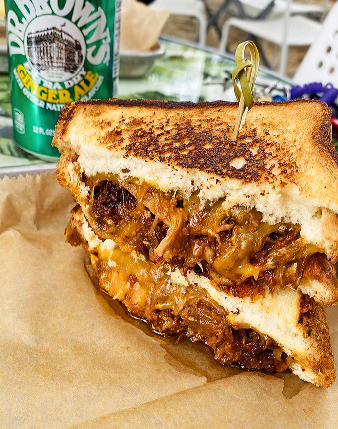 The BBQ pulled pork melt doesn't just satisfy hunger – it resolves existential questions about the meaning of deliciousness.