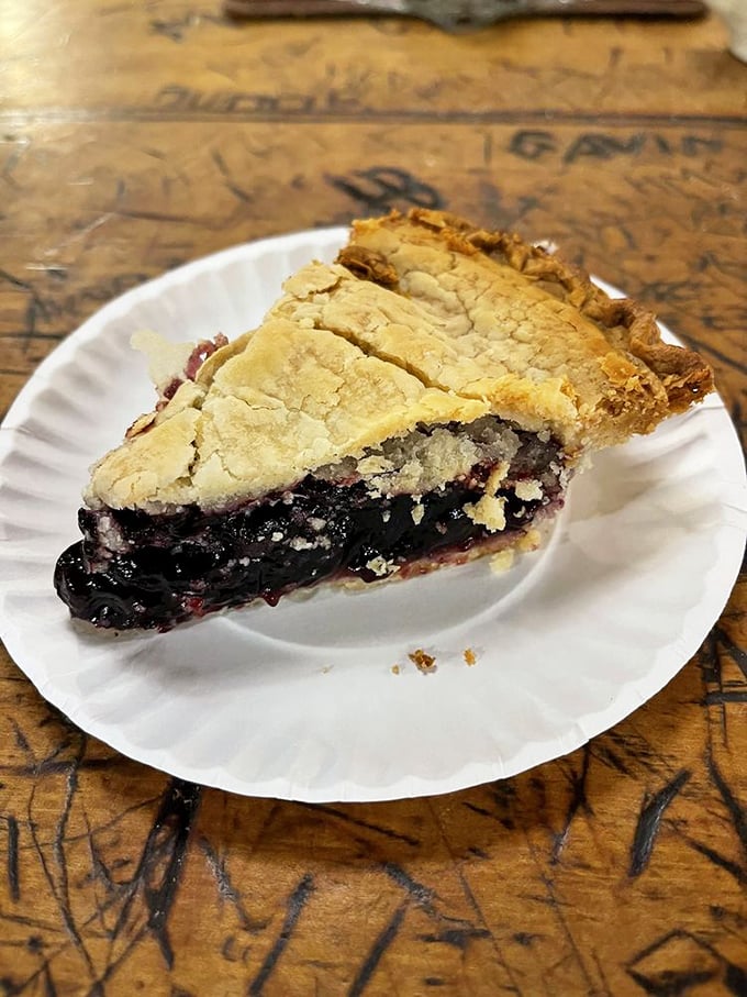 Blueberry pie that makes you understand why people used to cool these things on windowsills. Grandmothers everywhere are nodding in approval.