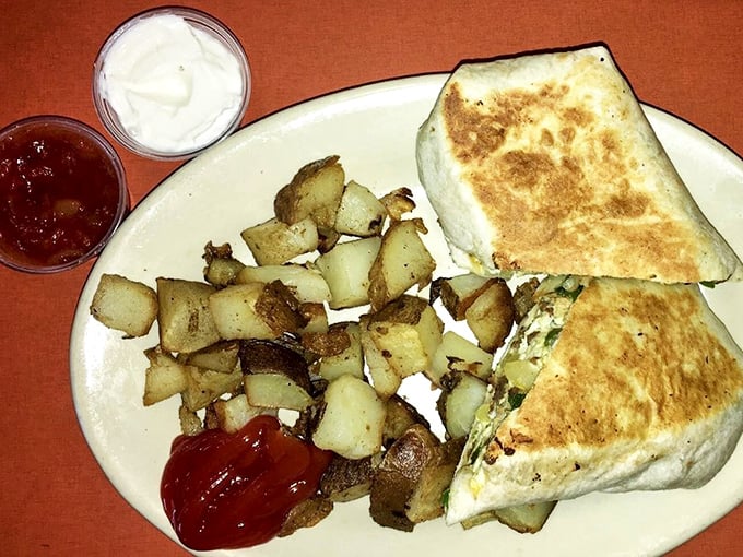 Breakfast quesadillas with crispy potatoes – the morning meal that makes you question why anyone would ever skip breakfast.
