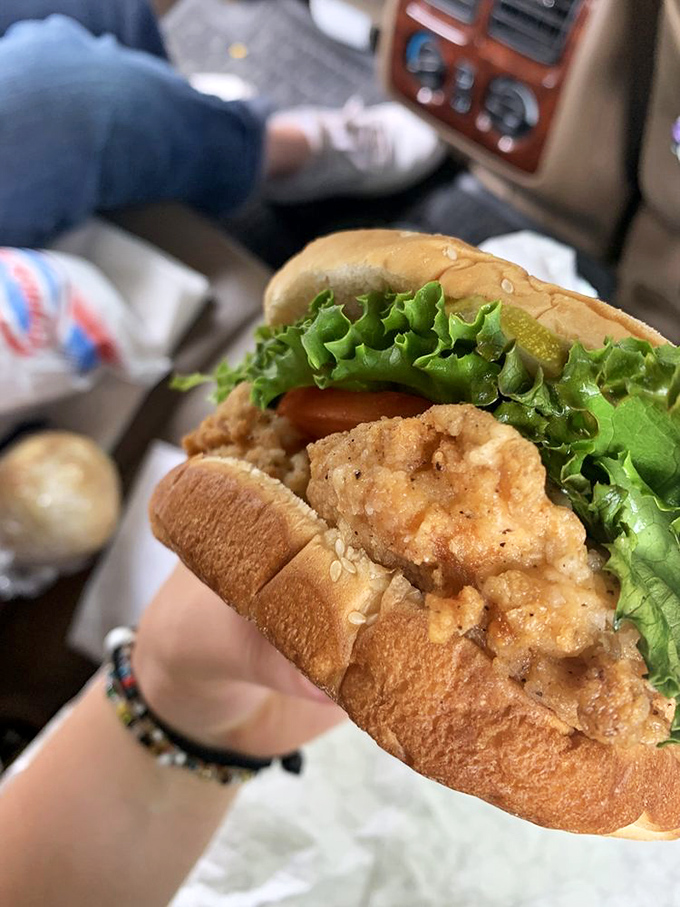 This chicken sandwich isn't just lunch, it's edible architecture—a perfectly stacked creation where every layer contributes to the symphony of flavors.