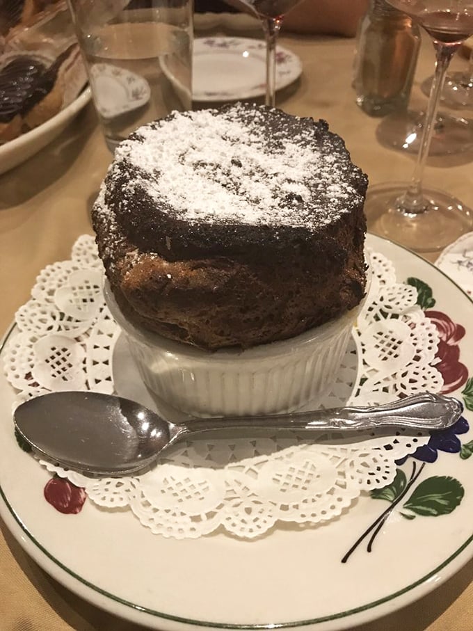 This chocolate soufflé doesn't just rise to the occasion—it floats above it. Gravity-defying dessert perfection.