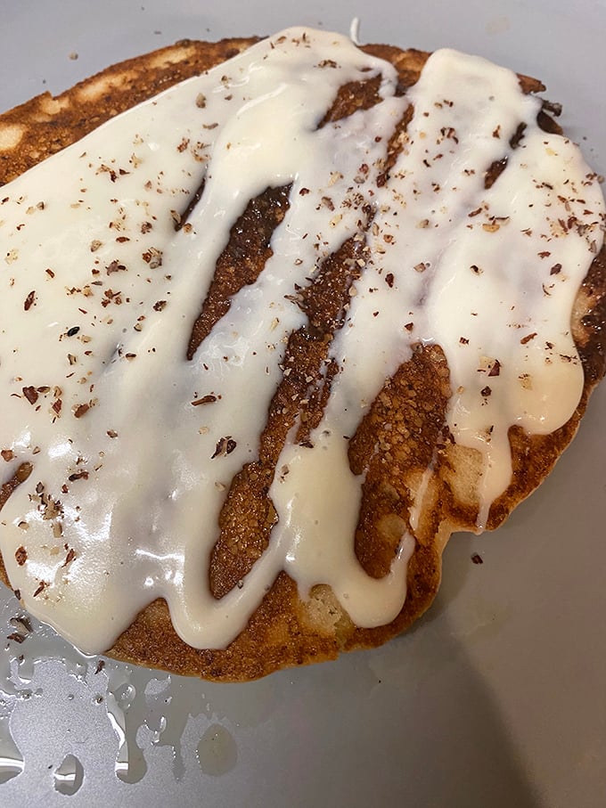 If cinnamon could tell a story, this would be its autobiography. The sweet glaze practically begs you to close your eyes when taking that first bite.