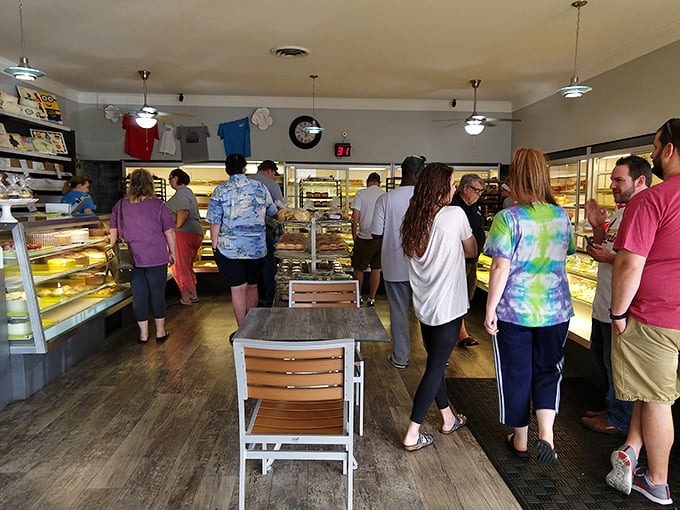 The morning pilgrimage to Federhofer's – where decisions are weighty, calories are ignored, and no one judges your "one of each" approach.