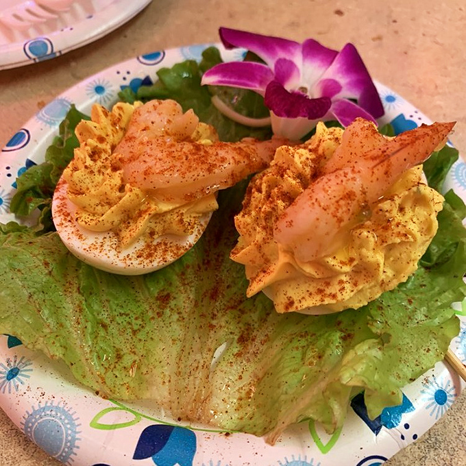 These aren't your grandmother's deviled eggs – unless your grandmother was a culinary genius with a flair for presentation.