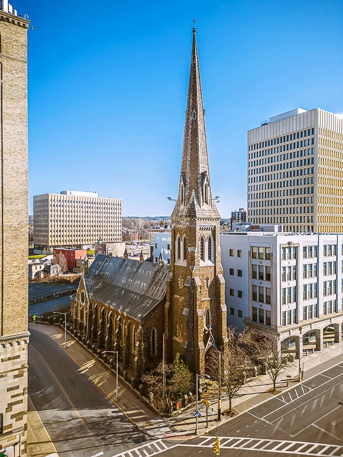 The Oneida County Courthouse's golden dome gleams like an architectural exclamation point, announcing "Something special happened here!" to anyone passing by. 