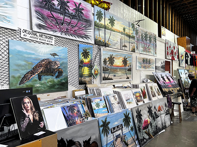 Who needs museums when you've got this? Florida's iconic sunsets and wildlife immortalized on canvas—instant vacation memories for any wall.