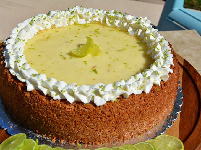 Key lime cheesecake that's bigger than your usual "cutie"—because sometimes you need to commit to excellence in dessert form.
