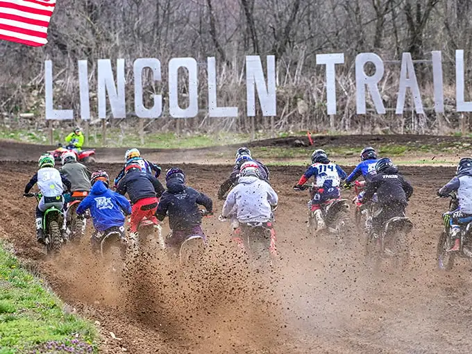 Lincoln Trail Motosports brings the thunder and the mud. These riders aren't just racing – they're creating temporary abstract expressionist art with dirt.