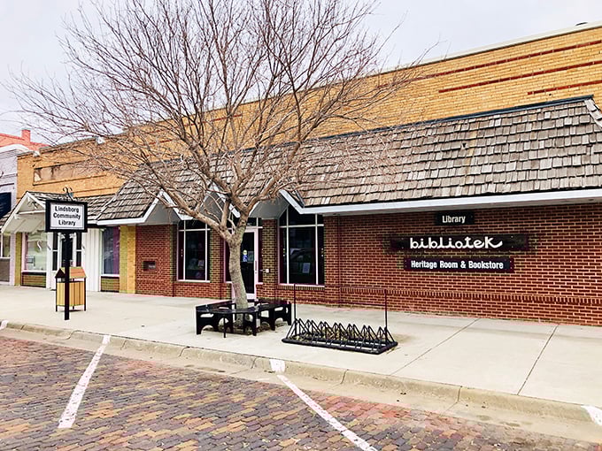 "Bibliotek" – even the library speaks Swedish in Lindsborg! A cozy haven for bookworms and history buffs alike.