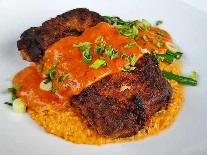 A symphony of colors and textures – this hearty dish proves that comfort food can dress up for a night on the town.
