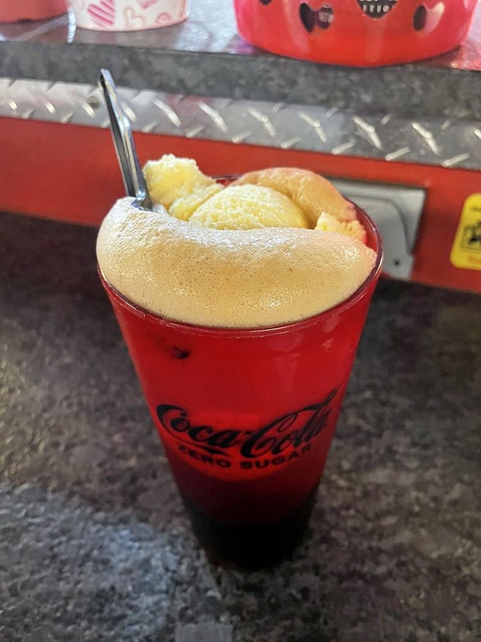 The float that launched a thousand childhood memories. Creamy ice cream meets fizzy soda in a dance as old as American diners themselves.