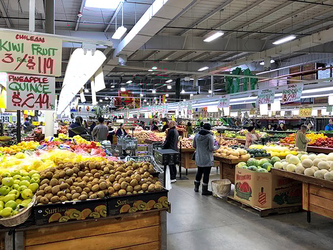Produce paradise stretches as far as the eye can see. From everyday apples to "what in the world is that?" fruits, this section is a global garden tour.