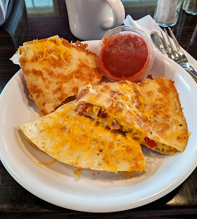 Breakfast quesadillas: where morning meets Mexico in a delicious cultural exchange program. That melty cheese pull is pure satisfaction.
