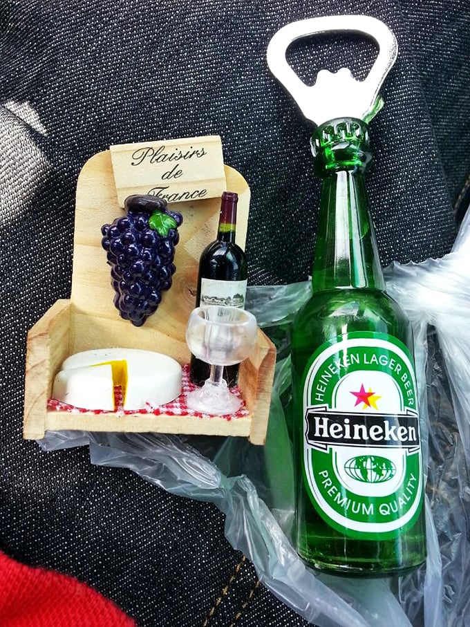 Tiny treasures that speak volumes: a miniature wine and cheese display that would make any refrigerator door feel like a Parisian café.