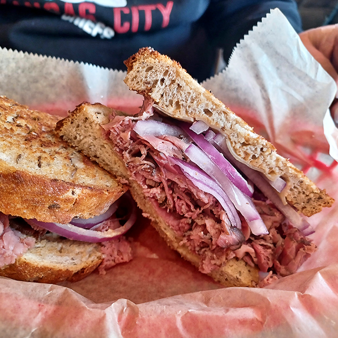 The Reuben: where corned beef, sauerkraut, Swiss cheese, and Russian dressing perform a harmony so perfect it deserves its own Broadway show.
