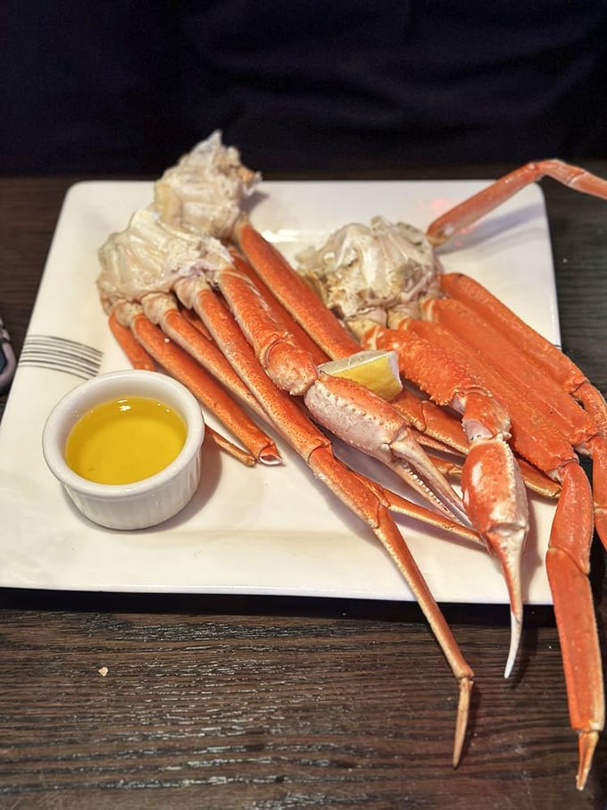 Snow crab legs so impressive they deserve their own red carpet entrance and paparazzi.